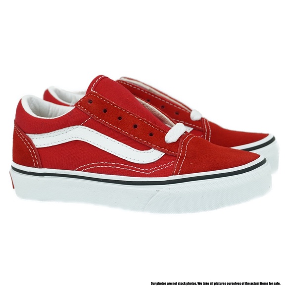 Vans | Shoes | Vans Old Skool Youth Sneakers Racing Red White | Poshmark